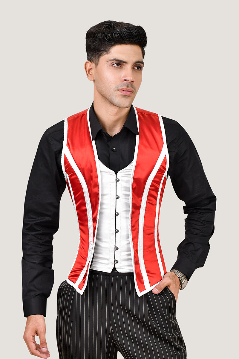 Satin Male Corset Vest - Fashion Corset – Miss Leather Online