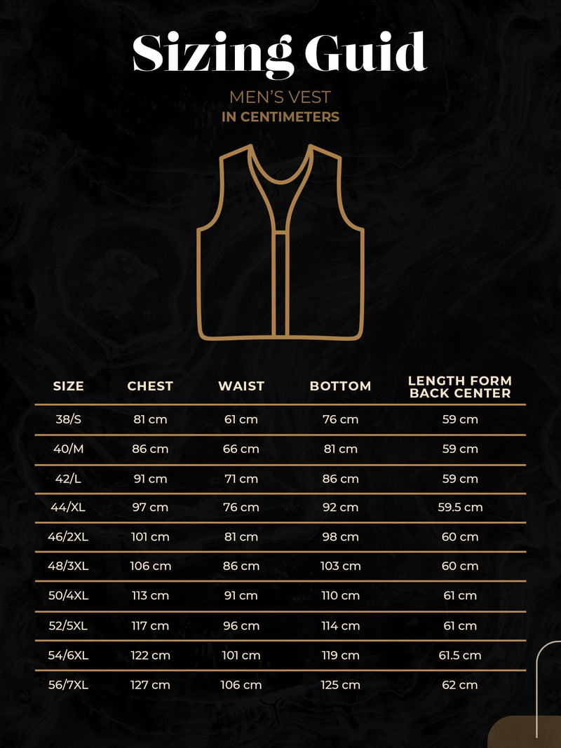Mens Corset Size Chart