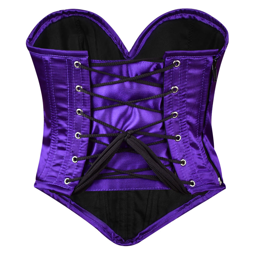 home purple satin corset top overbust corset