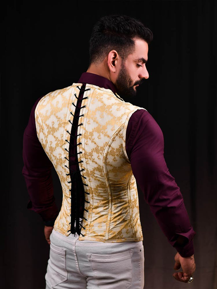 Vest corset top - Brocade Mens Corset