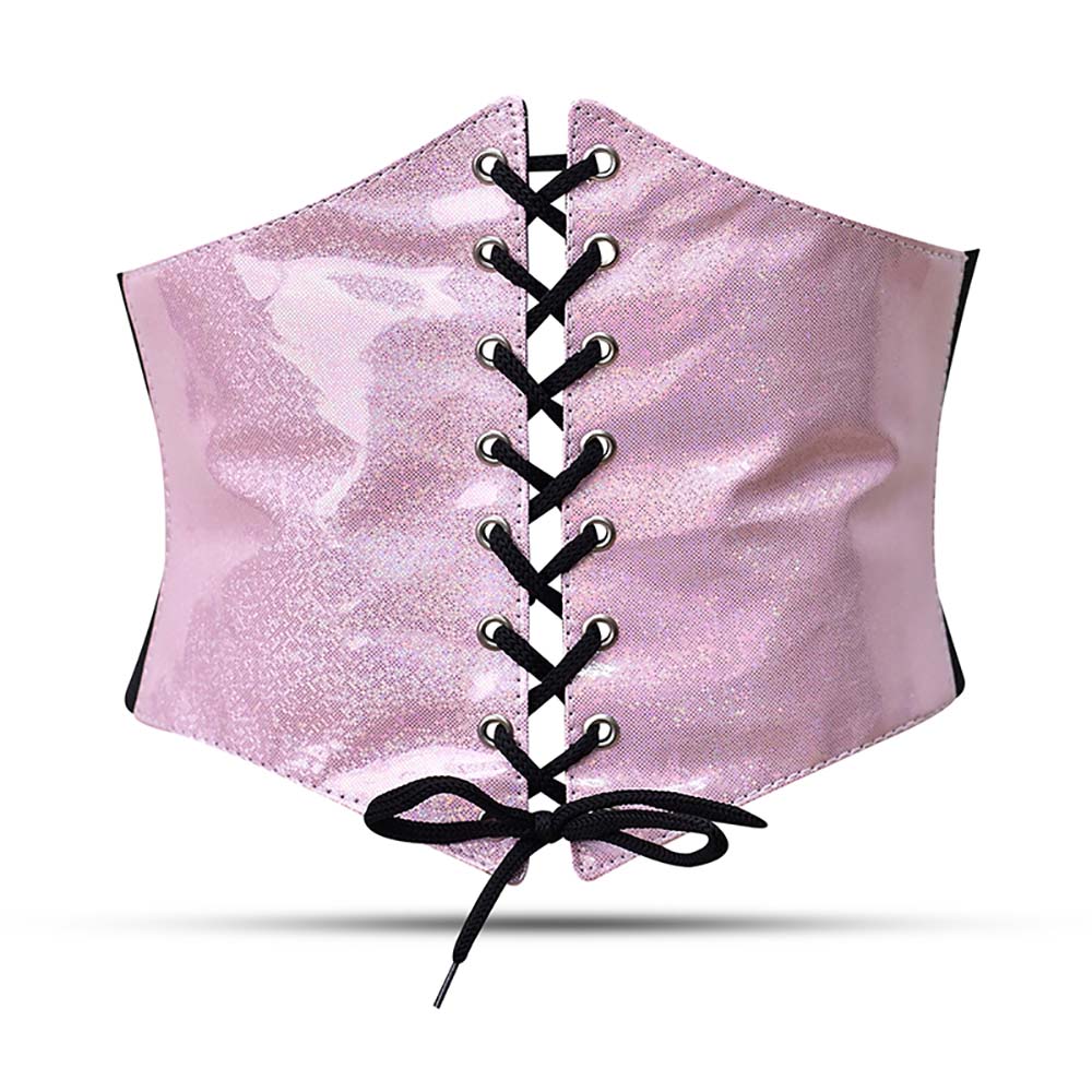 Pink waist trainer PVC - corset belt – Miss Leather Online