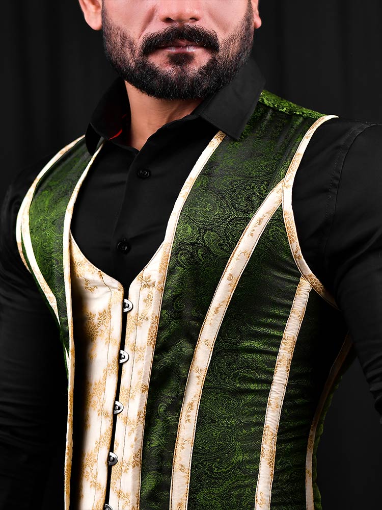 Mens corset vests - Brocade Male Vest
