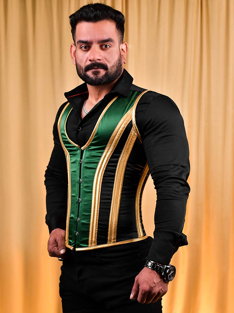 Male corset vest - Satin Men's Corset