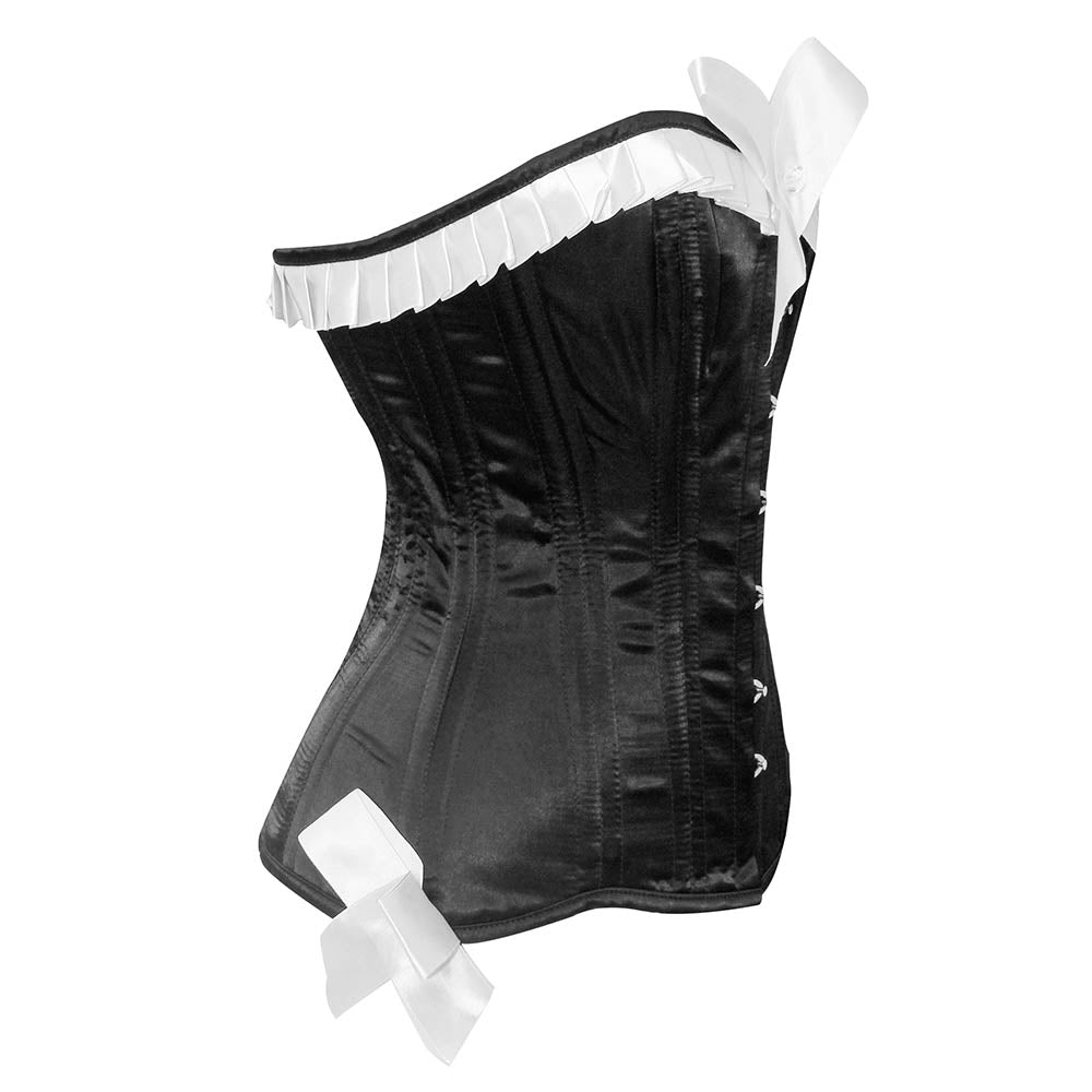 Black lace up corset - Ribbon corsets - Over the Bust