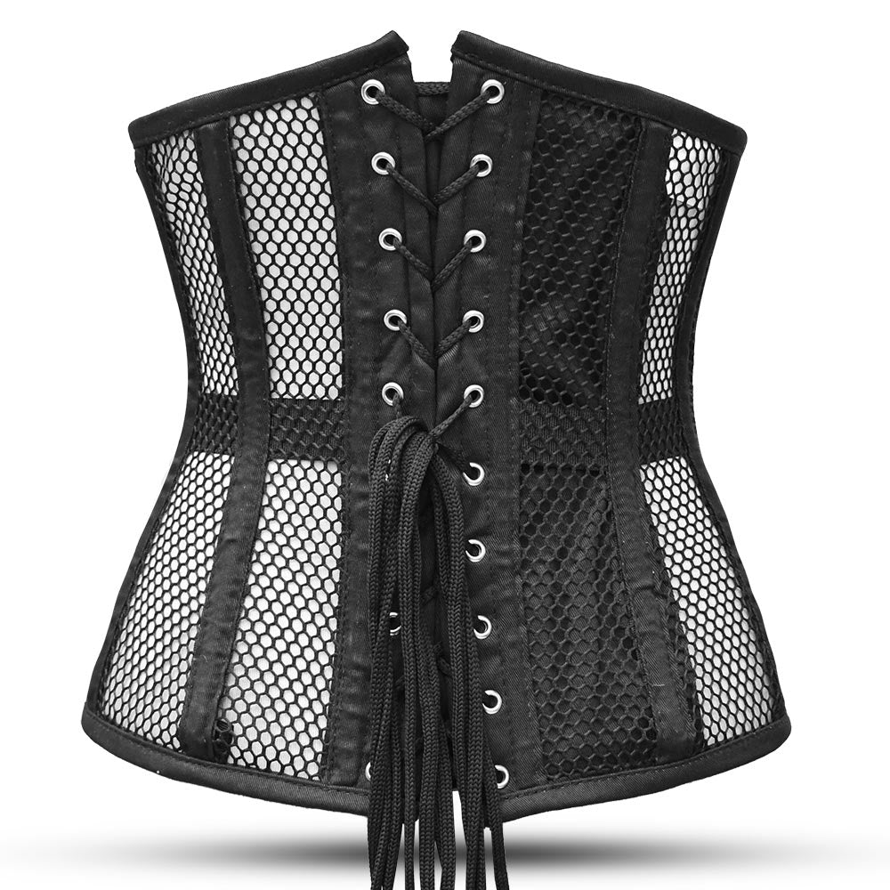 Long Torso Waist Trainer - Steel Bone Lacing Under Bust Corset