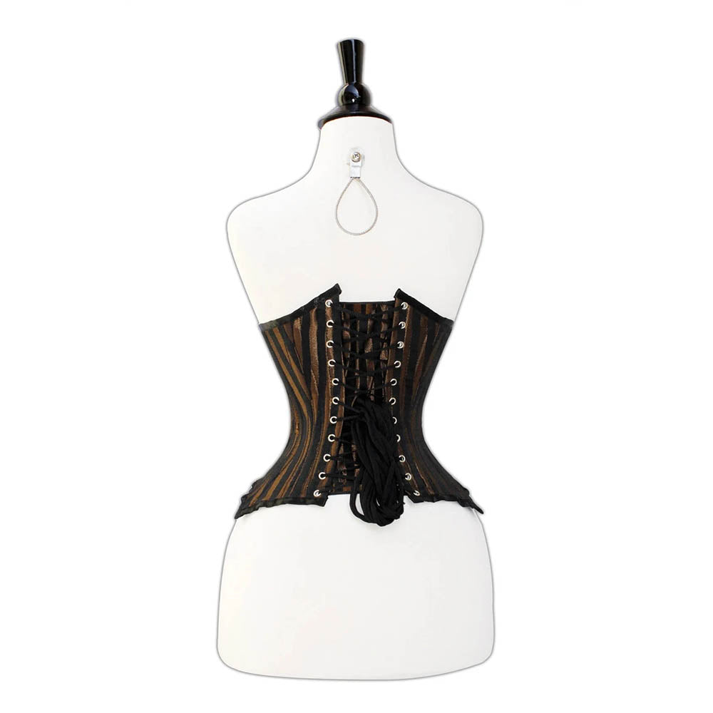 home brown lace up corset under bust lacemade corset